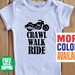 CRAWL WALK RIDE Baby Onesie ® One Piece Shirt Tee Bodysuit Harley ...