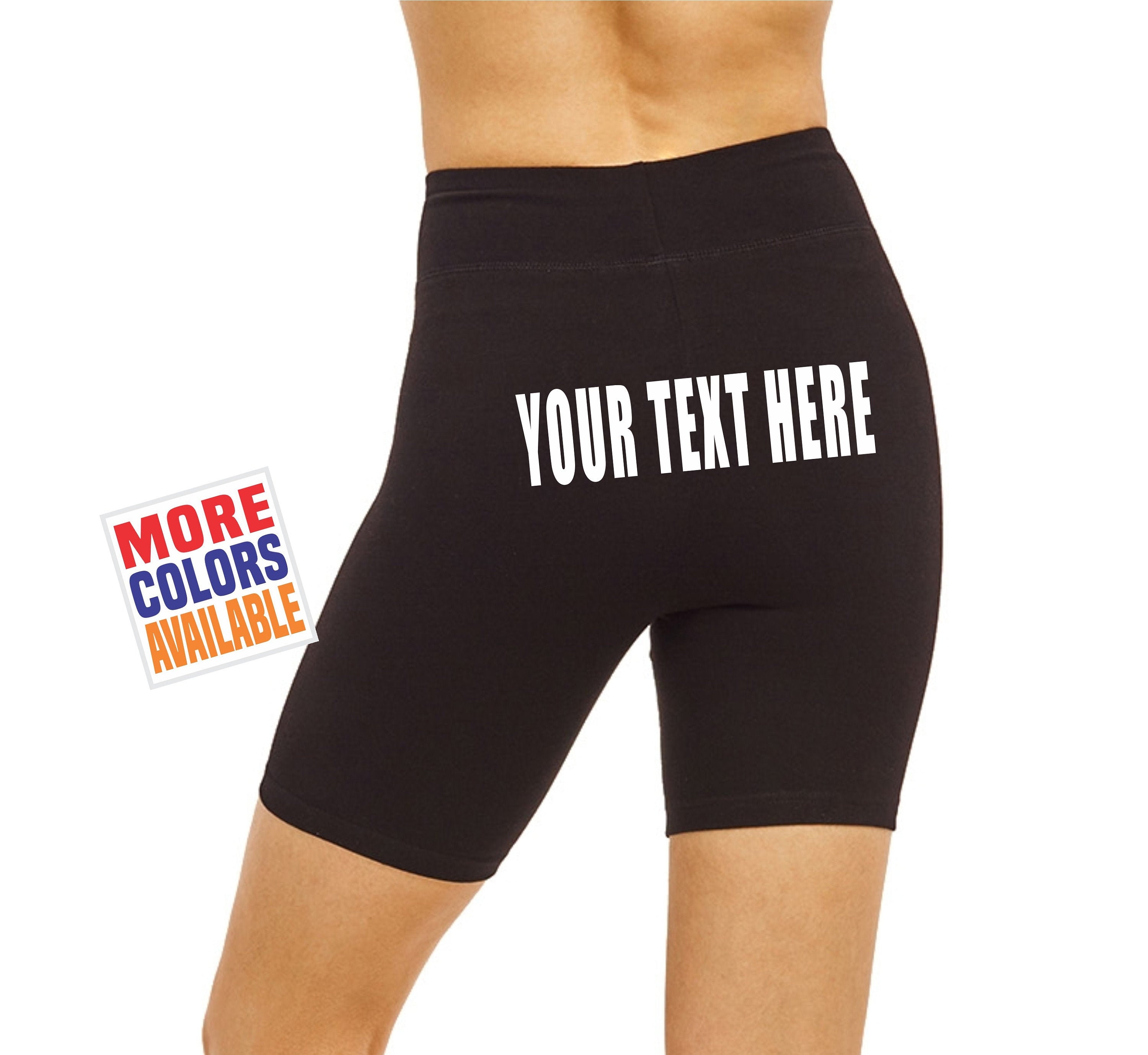 CUSTOM LEGGING SHORTS Black 15 Bike Workout Style Across | Etsy