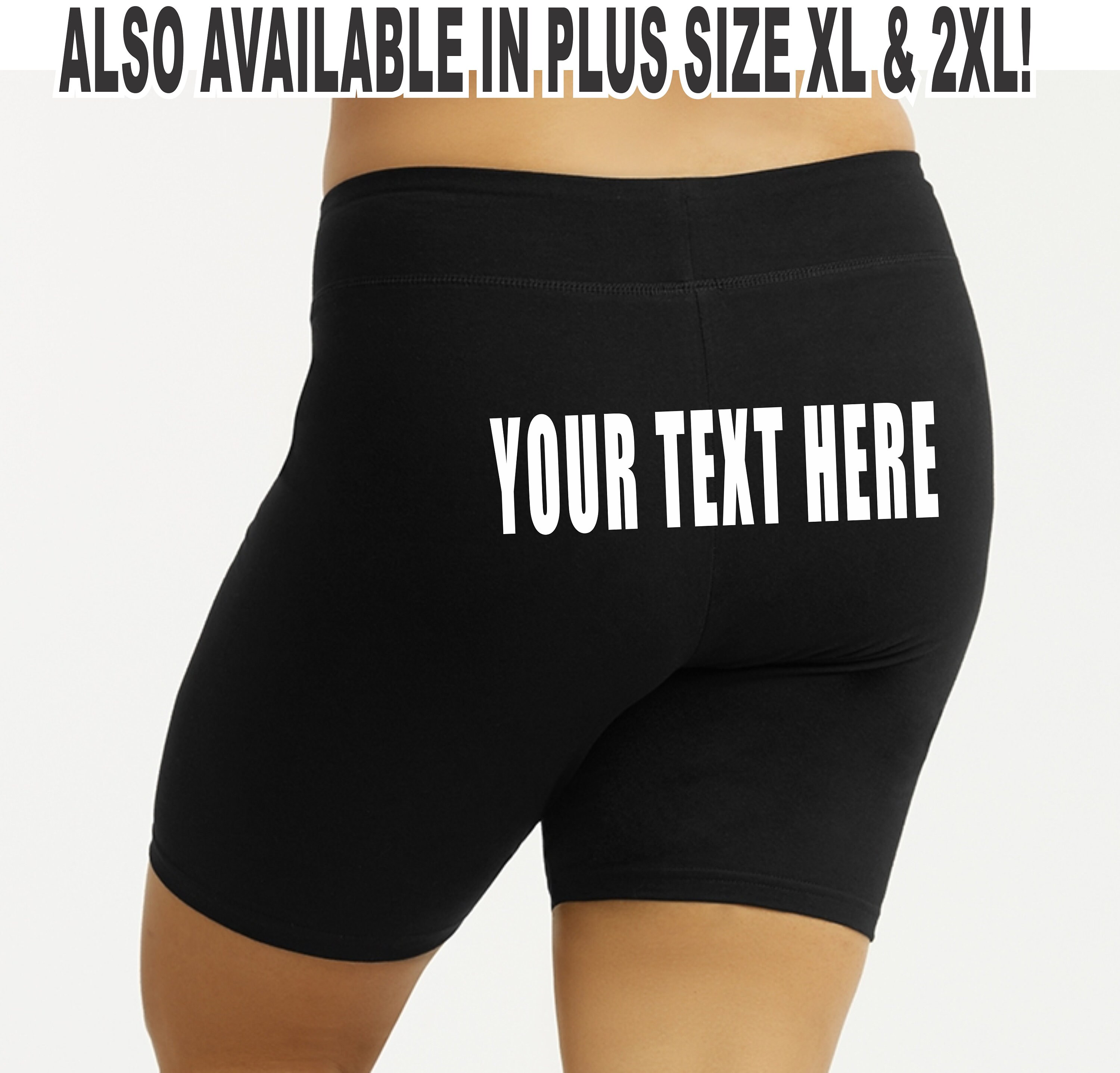 CUSTOM LEGGING SHORTS Black 15 Bike Workout Style Across | Etsy