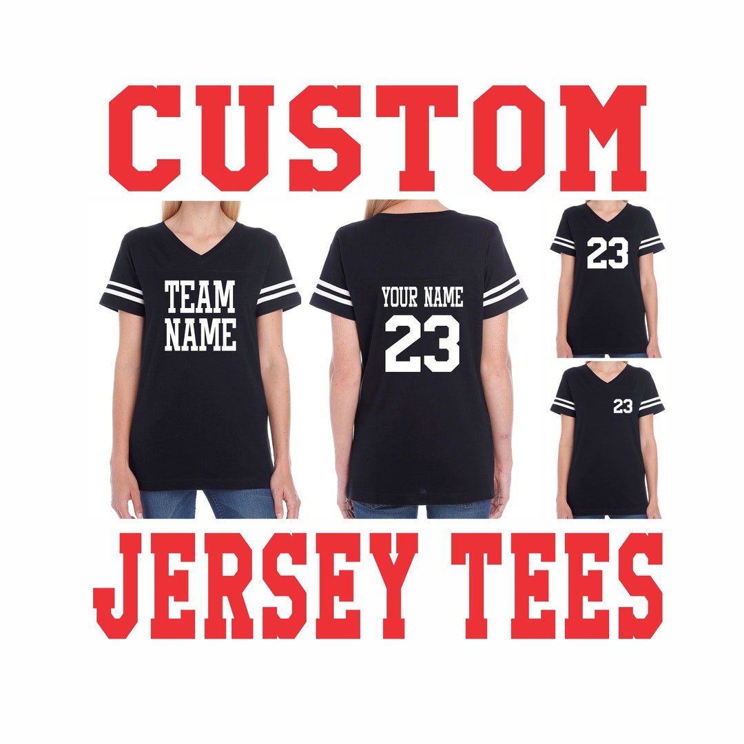 WOMEN'S CUSTOM JERSEY T Shirt Tee Ladies Mom Girl Name Number Gift ...