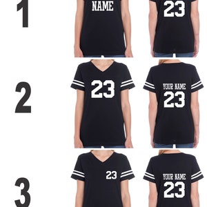 WOMEN'S CUSTOM JERSEY T Shirt Tee Ladies Mom Girl Name Number Gift ...