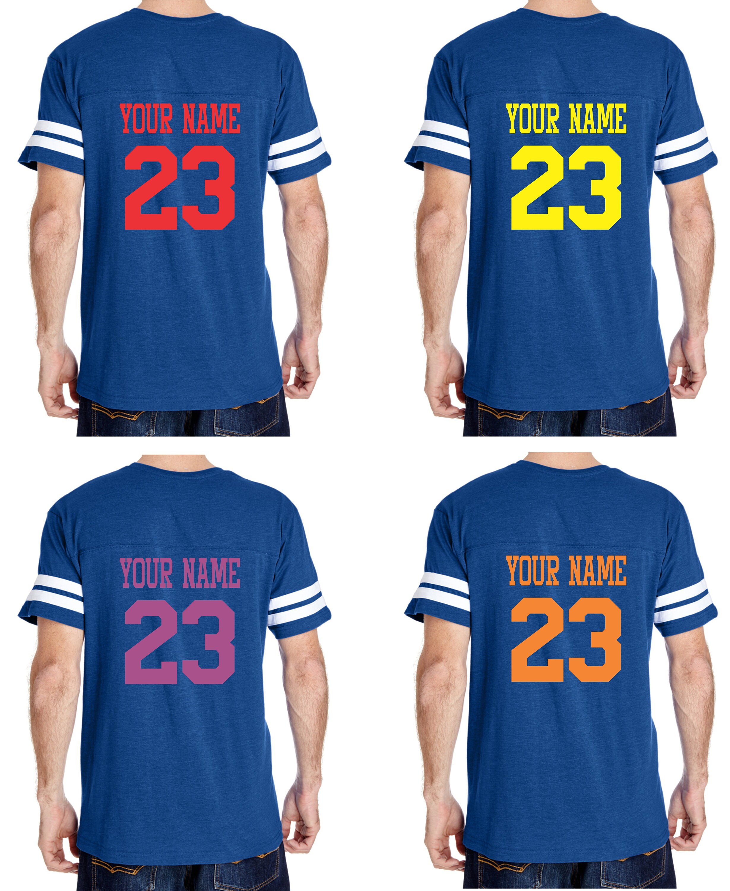 Men's Custom ROYAL BLUE JERSEY T Shirt Tee Blue Dad Family | Etsy