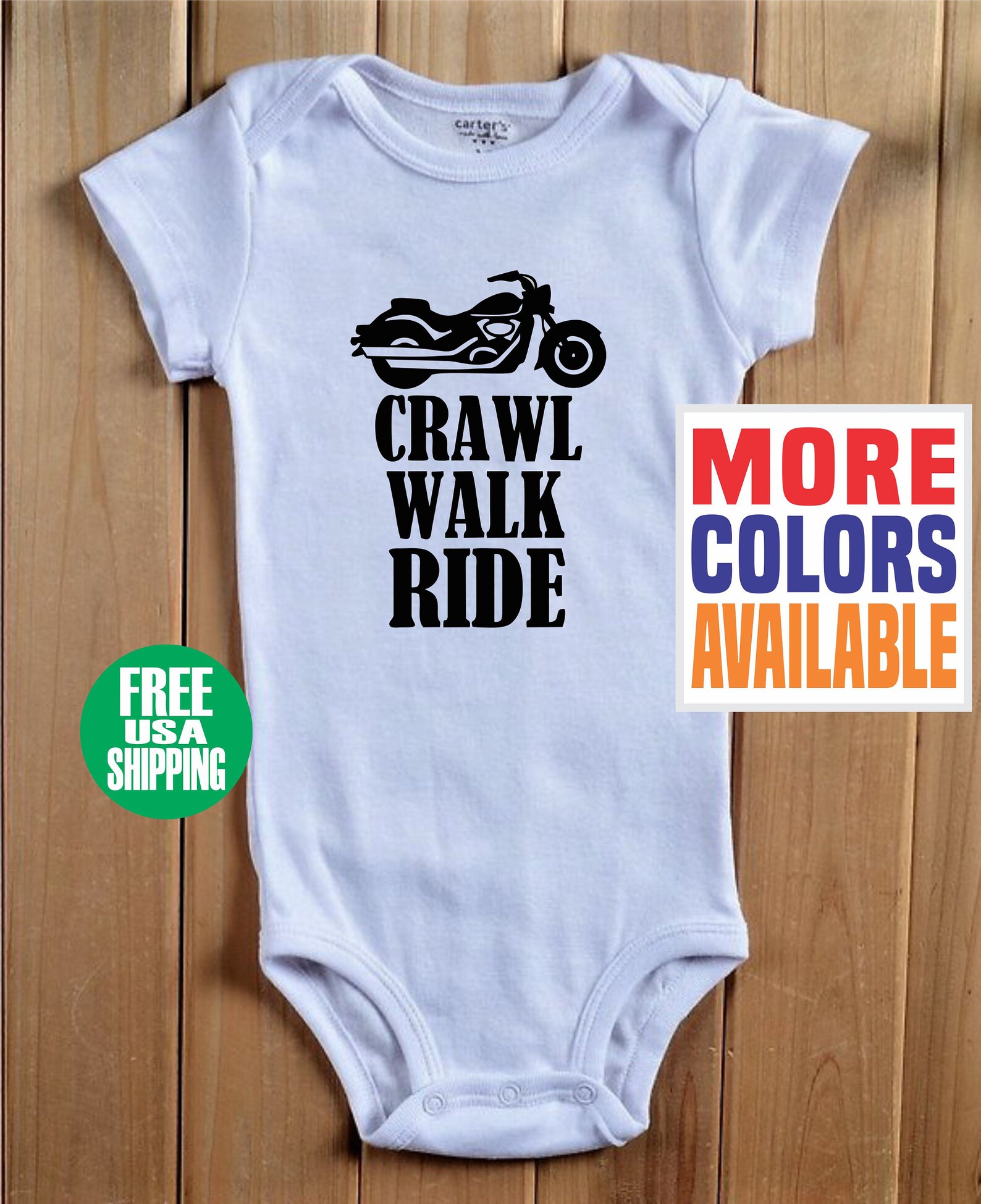 CRAWL WALK RIDE Baby Onesie ® One Piece Shirt Tee Bodysuit - Etsy