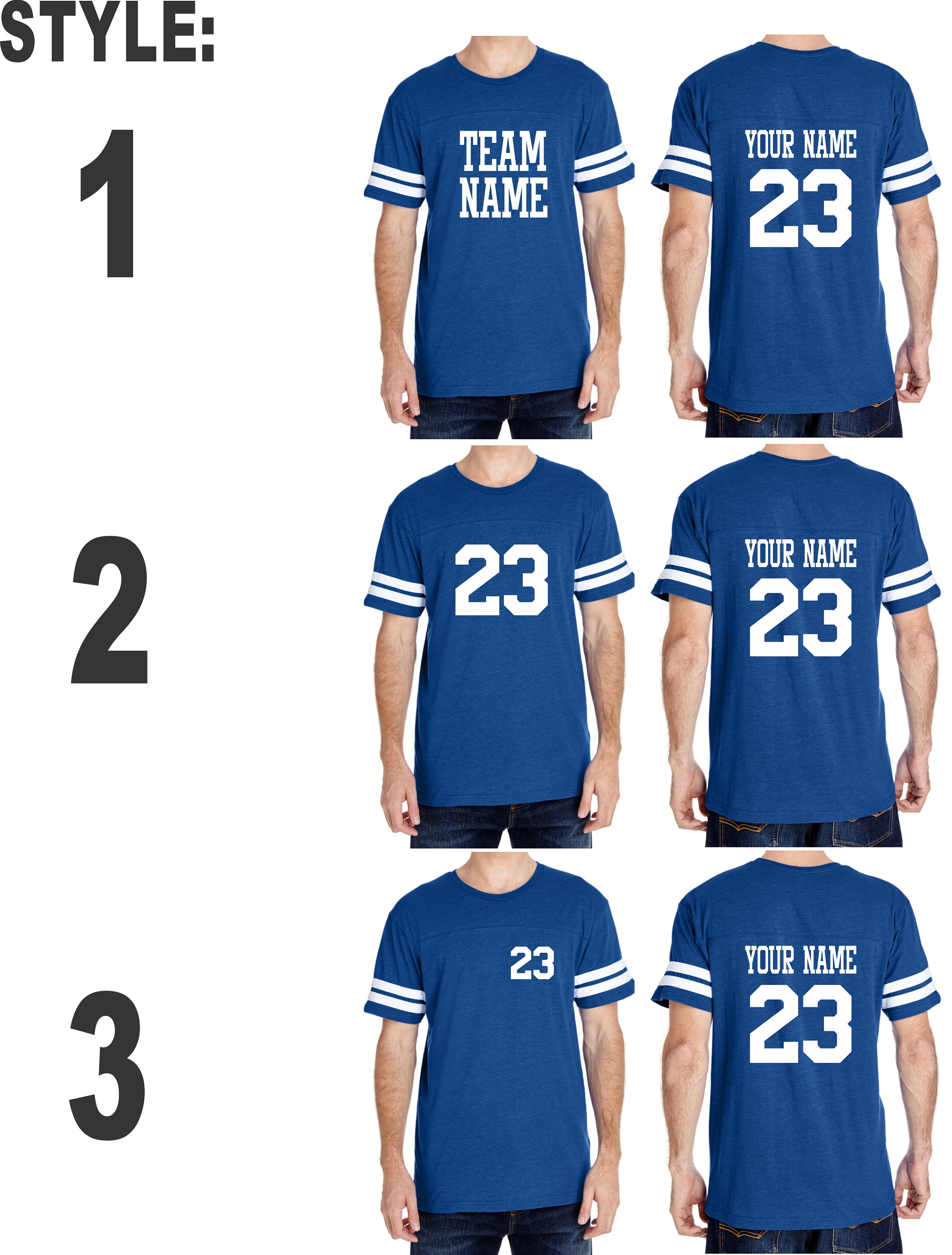 Men's Custom ROYAL BLUE JERSEY T Shirt Tee Blue Dad Family | Etsy