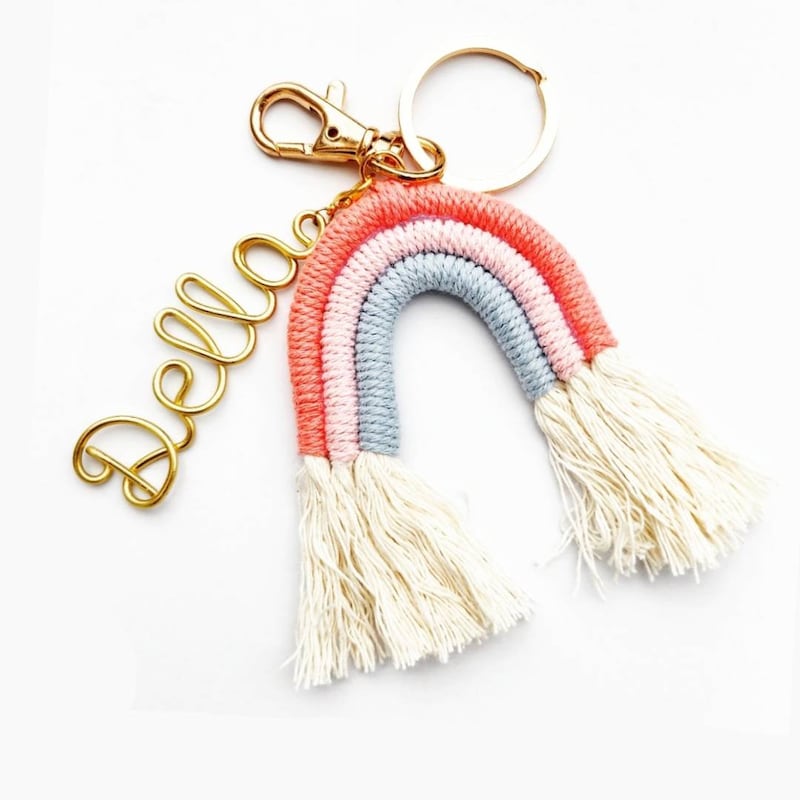 Rainbow Keychain - Etsy