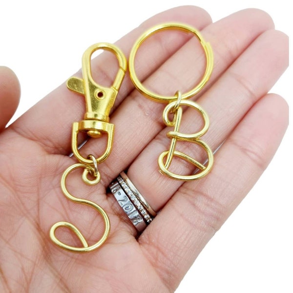 Initial Keychain - Etsy