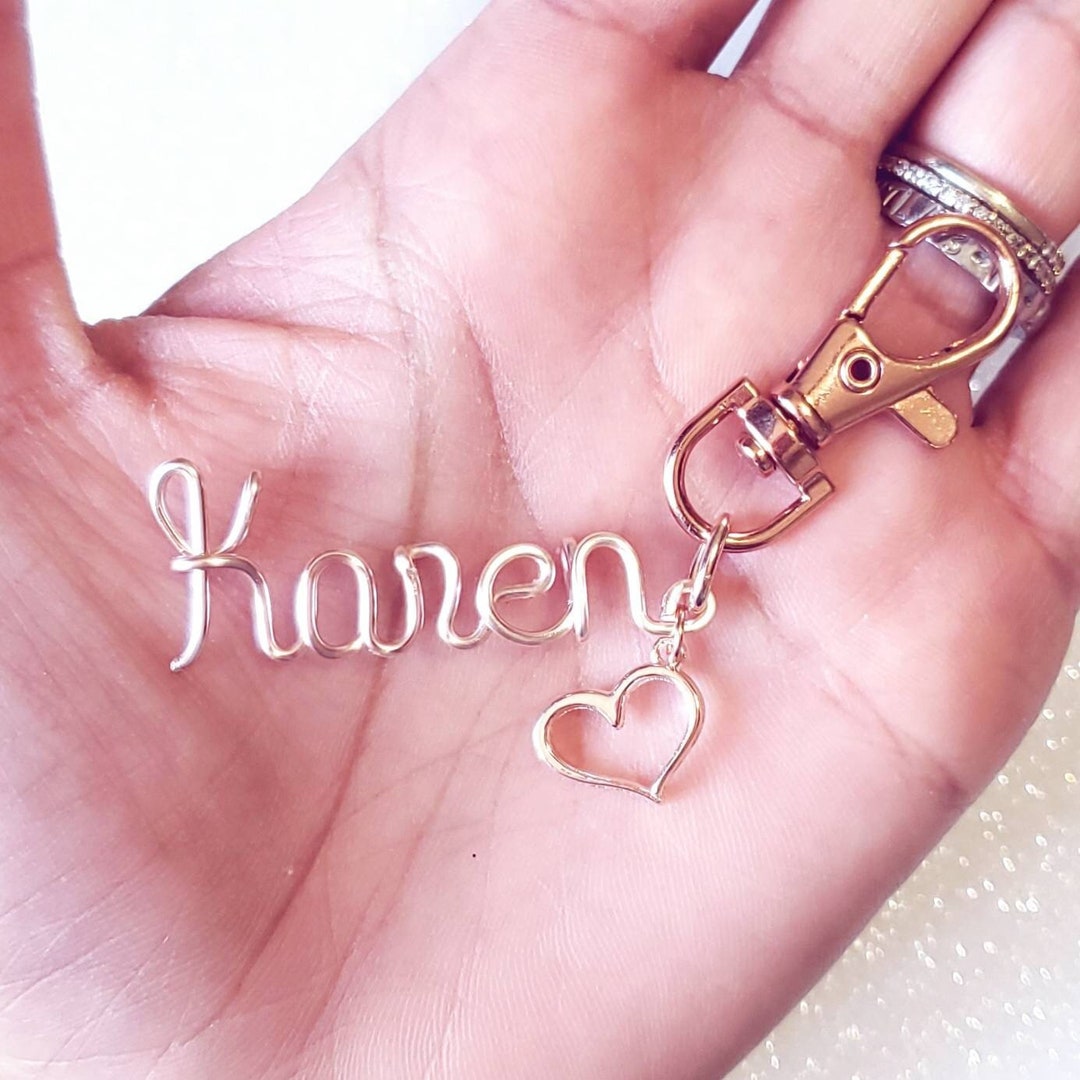 Custom Rose Gold Name Keychain, Custom Name Keychain, Name Key Chain ...
