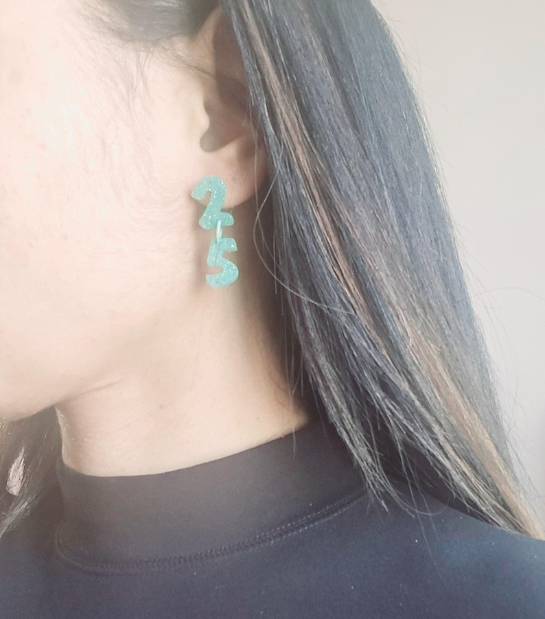 Birthday Earrings, Number Earrings - Etsy