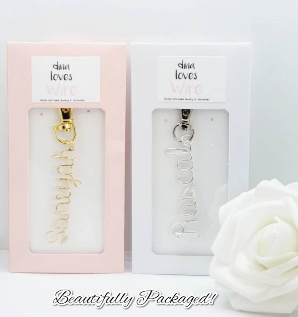 Custom Name Keychain With Heart Clasp Name Keychain Purse - Etsy