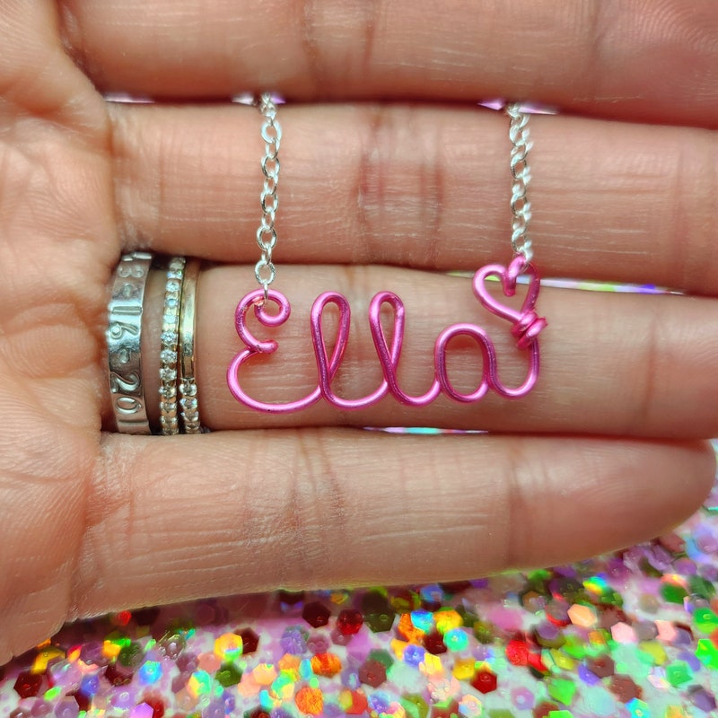 Wire Name Necklace - Etsy