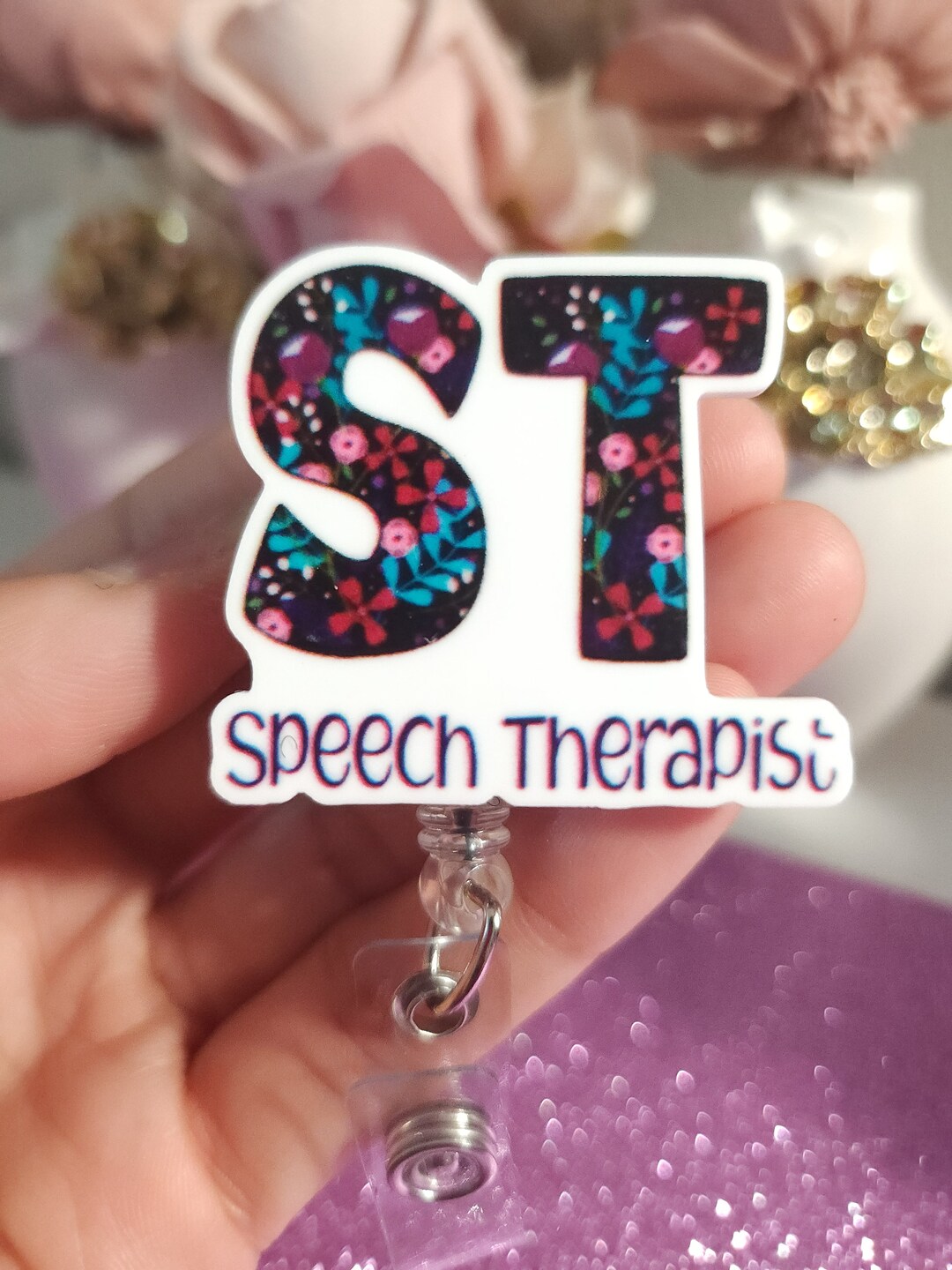 Speech Therapist Badge Reel, Nurse Badge Reel, Badge Reel, ST Badge ...