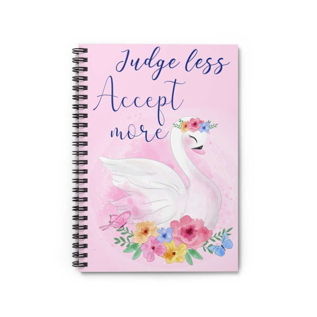 Customizable Judge Less Accept More Swan Inspirational Spiral - Etsy