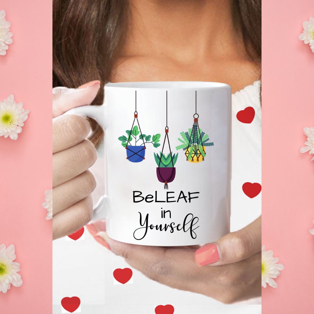 Beleaf in Yourself Terrarium Hanging Plants Believe - Etsy UK