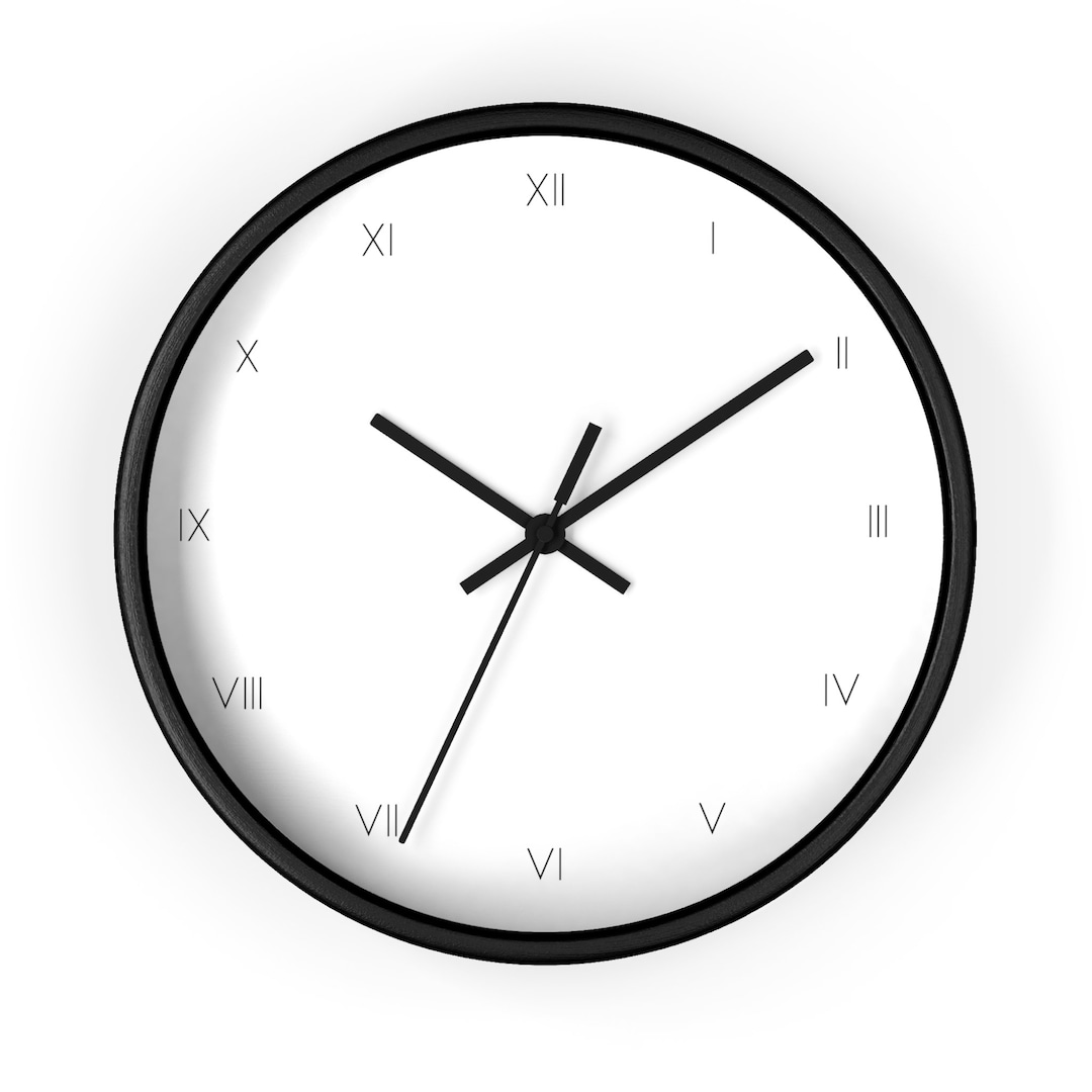 Simple Modern Roman Numerals Wall Clock, Classy Trendy Roman Numbers ...