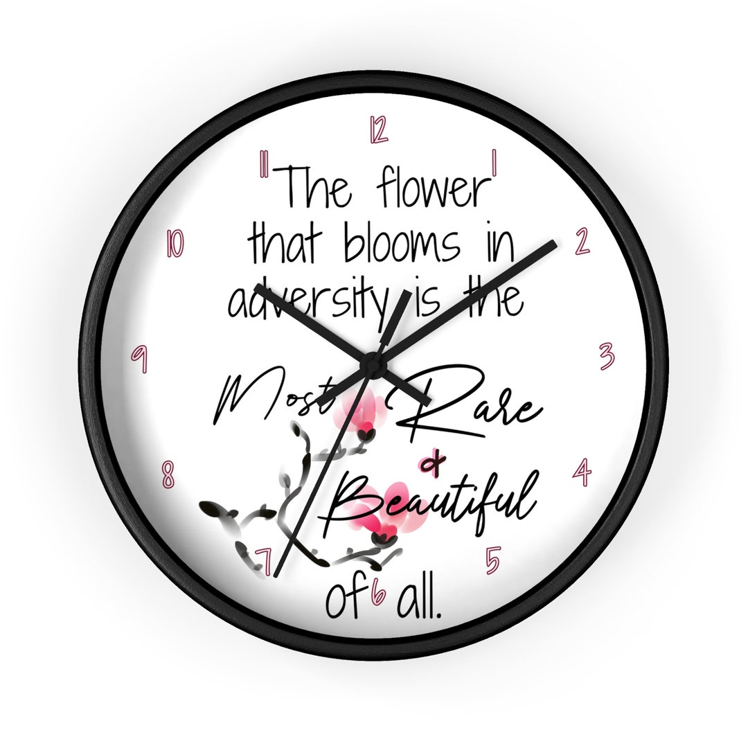 Most Rare and Beautiful Inspirational Wall Clock, Magnolia Ink Floral ...