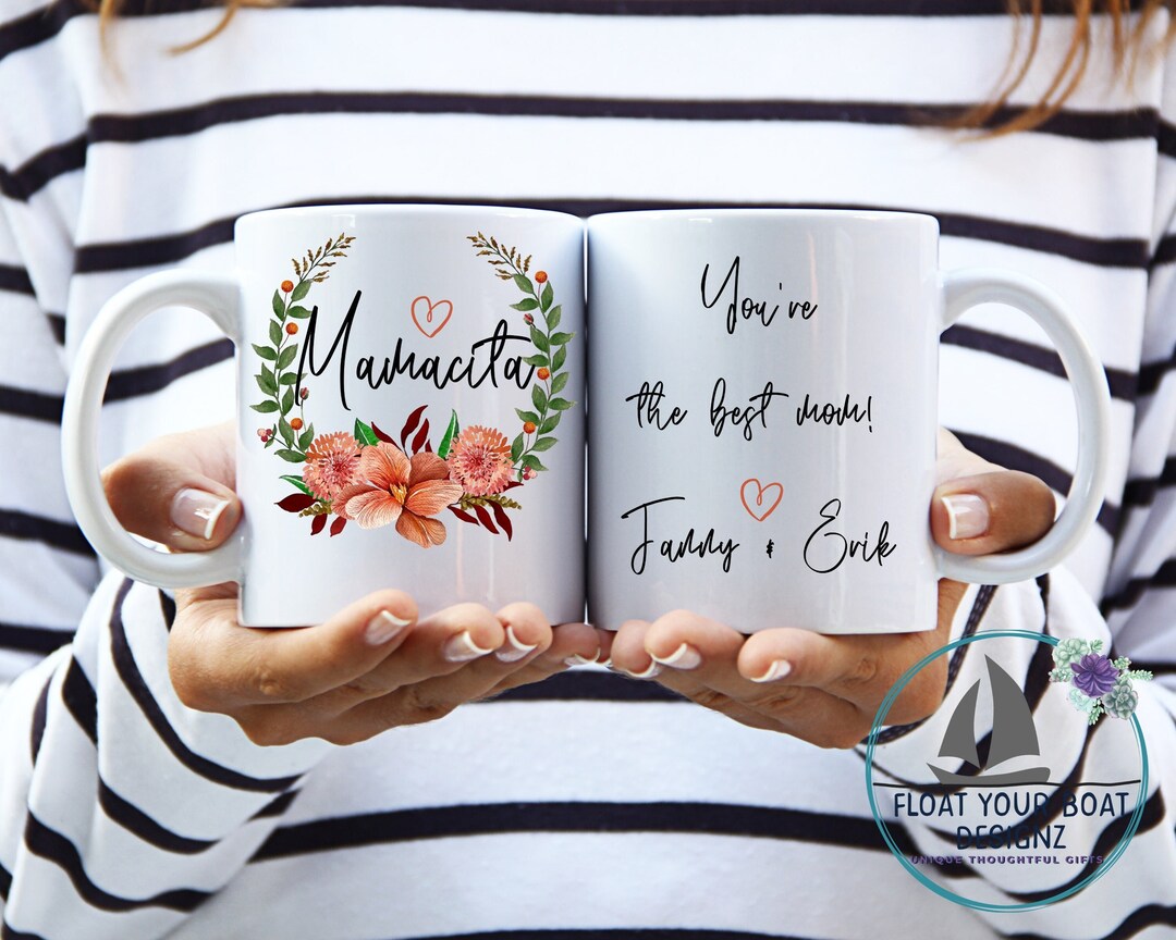 Personalized Mamacita Madre Spanish Mom Coffee Mug, Spain Mother Floral ...