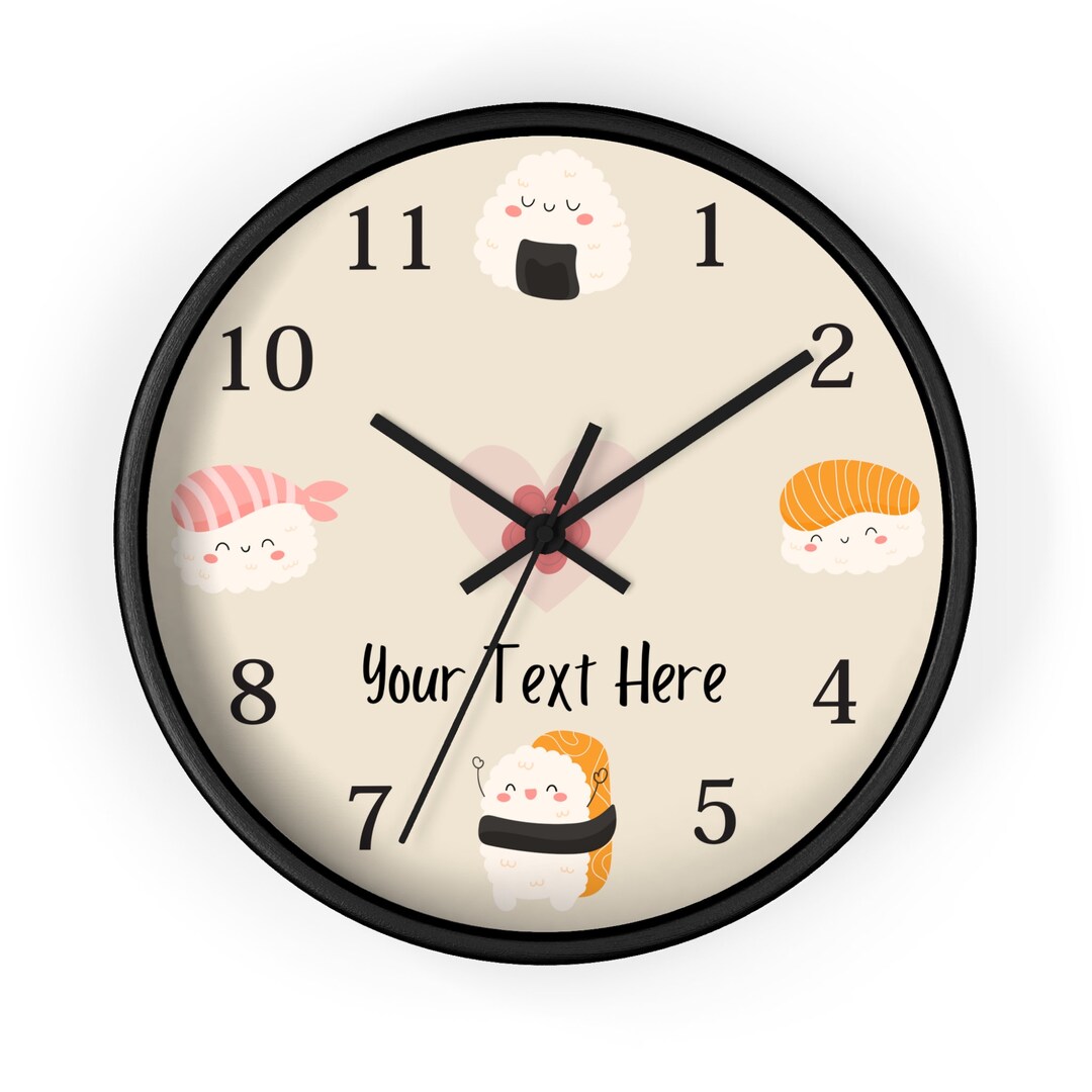 Your Custom Text Fun Japanese Sushi Restaurant Wall Clock, Customizable ...