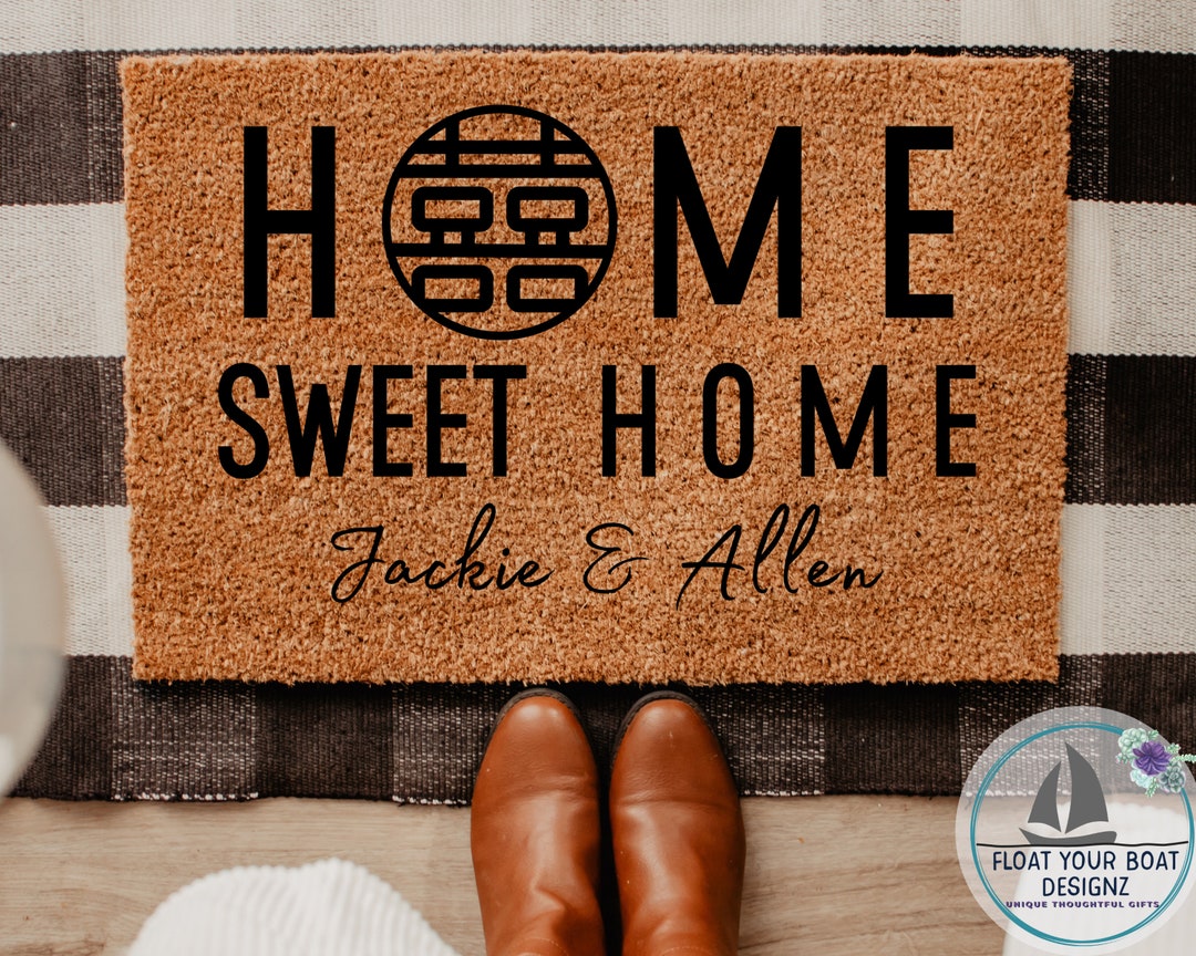 Chinese Double Happiness Personalizable Home Sweet Home Coir Outdoor ...
