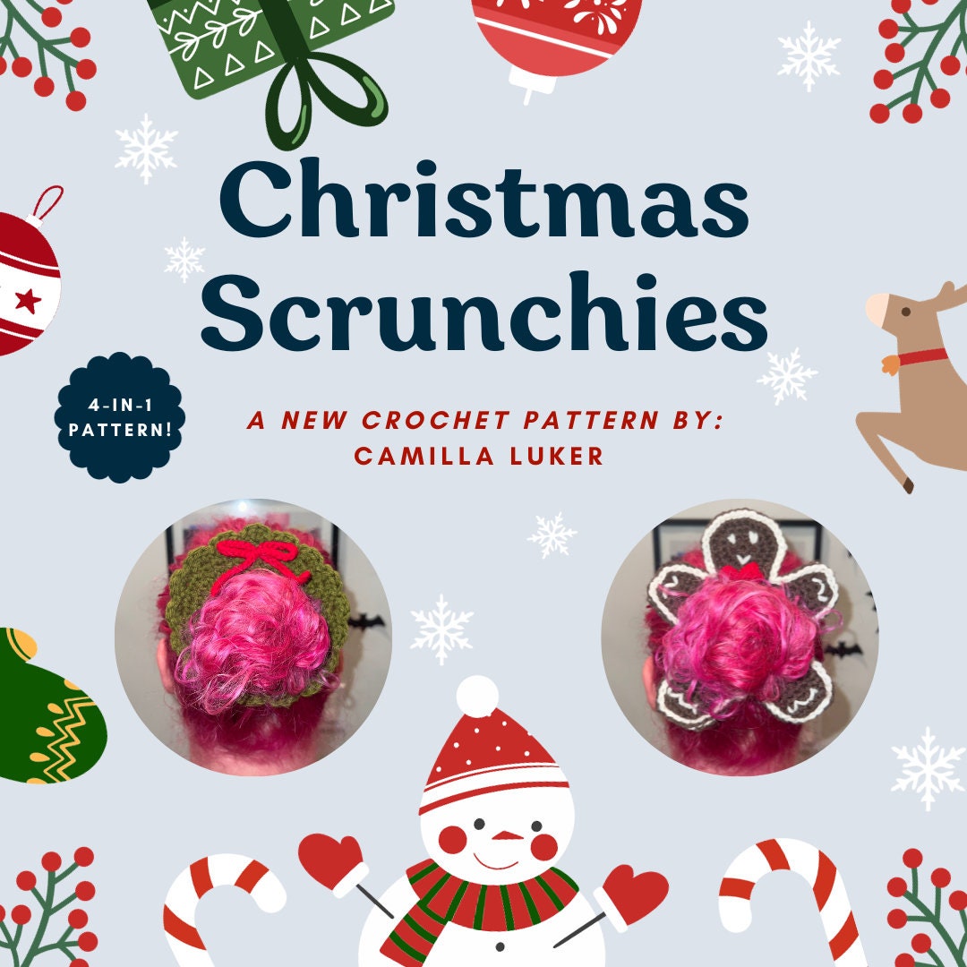 Christmas Scrunchie Crochet Pattern - Etsy