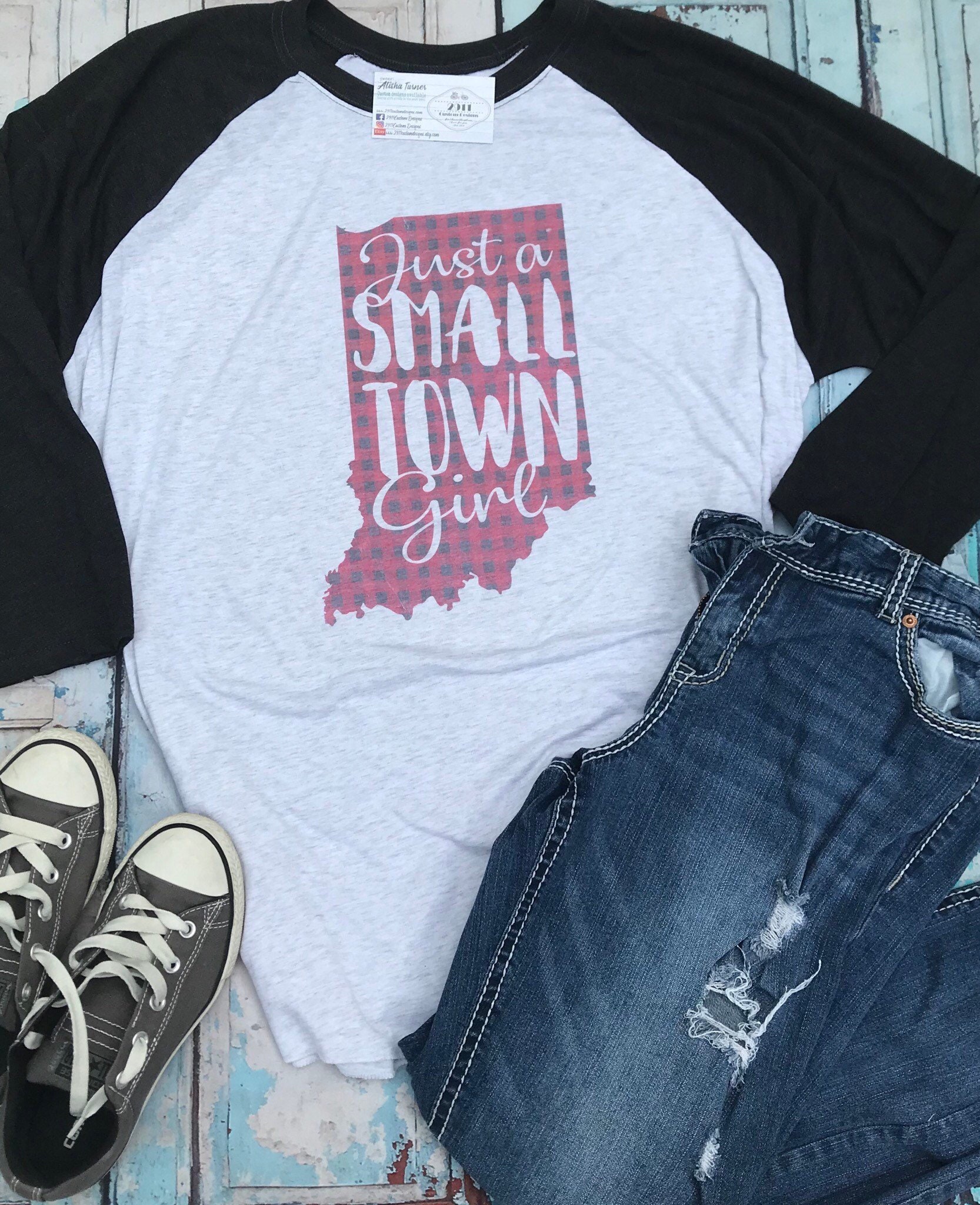 Small Town Girl Raglan Indiana Small Town Girl Shirt | Etsy