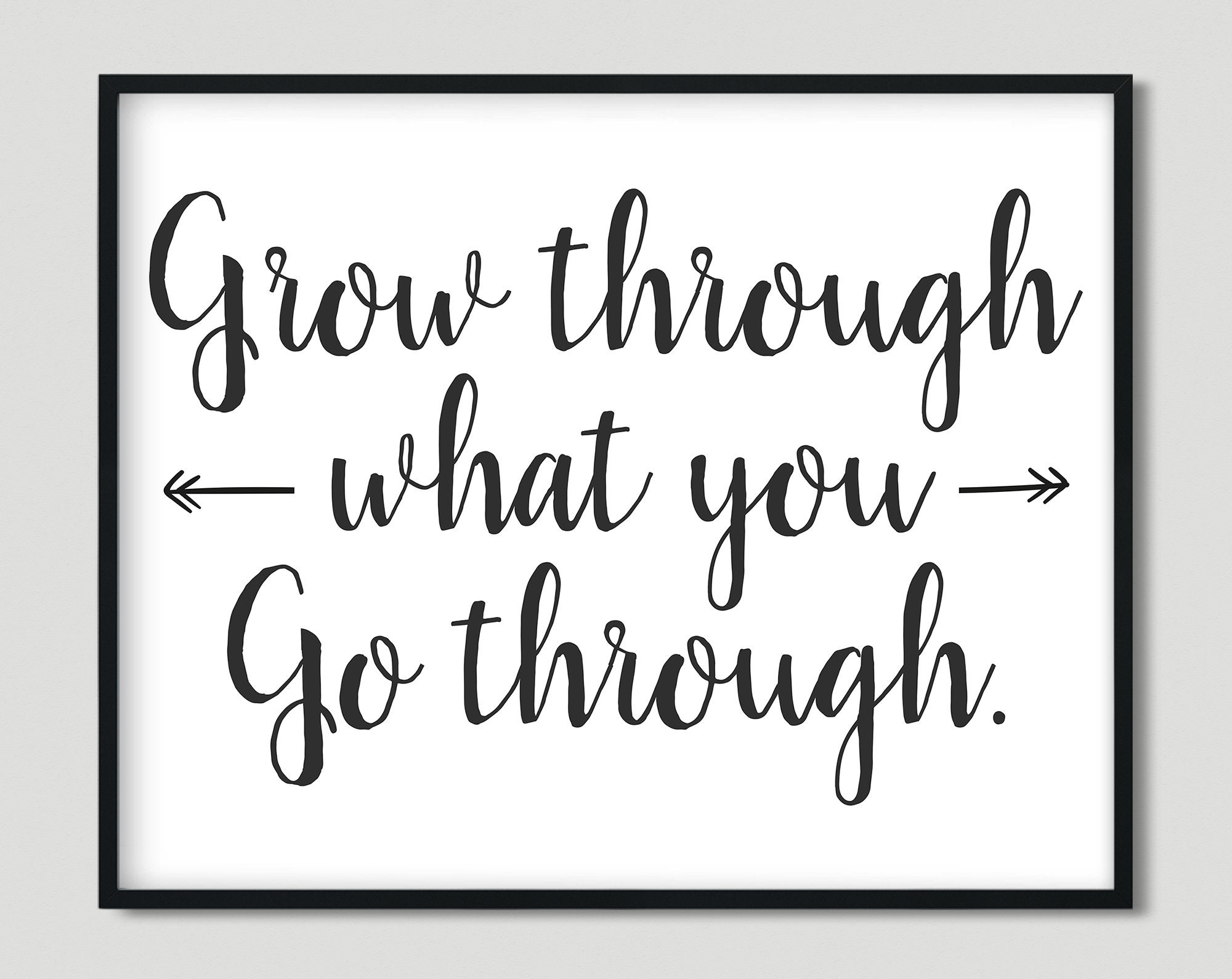 Grow Through Motivational Sign Instant Download Digital - Etsy