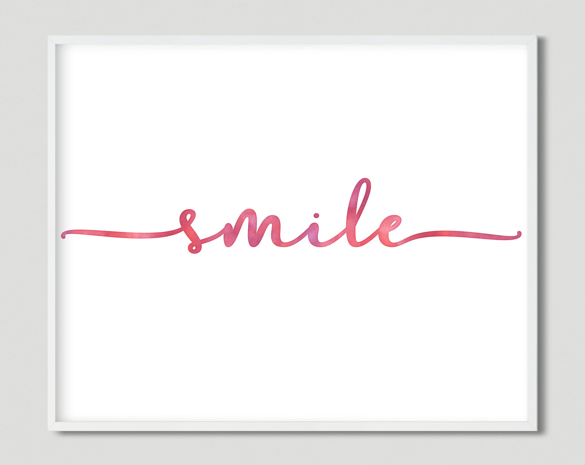 Smile Sign, Instant Download, Digital File, Wall Decoration, Print ...