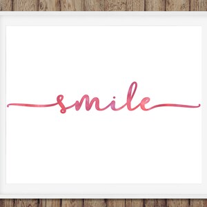 Smile Sign, Instant Download, Digital File, Wall Decoration, Print ...