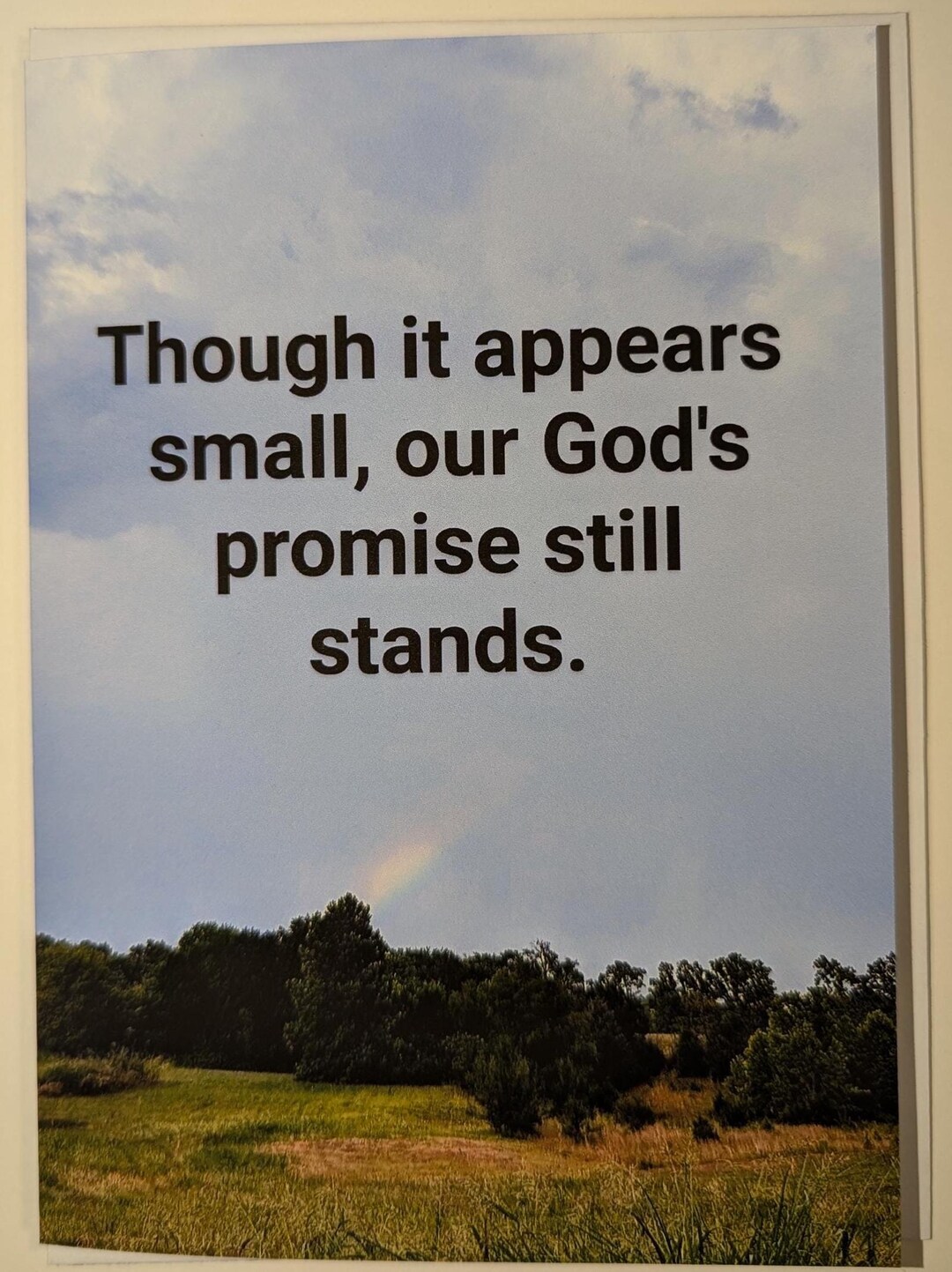 Encouragement in a 5x7 Blank Note Card With Tiny Rainbow Awaits Your ...