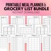 Meal Planner & Grocery List Printable Planner With Kitchen Inventory ...