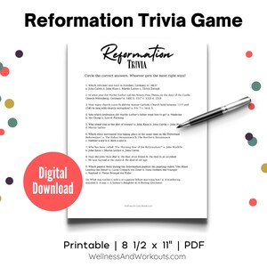 Reformation Trivia Game Reformation Party Game Reformation - Etsy