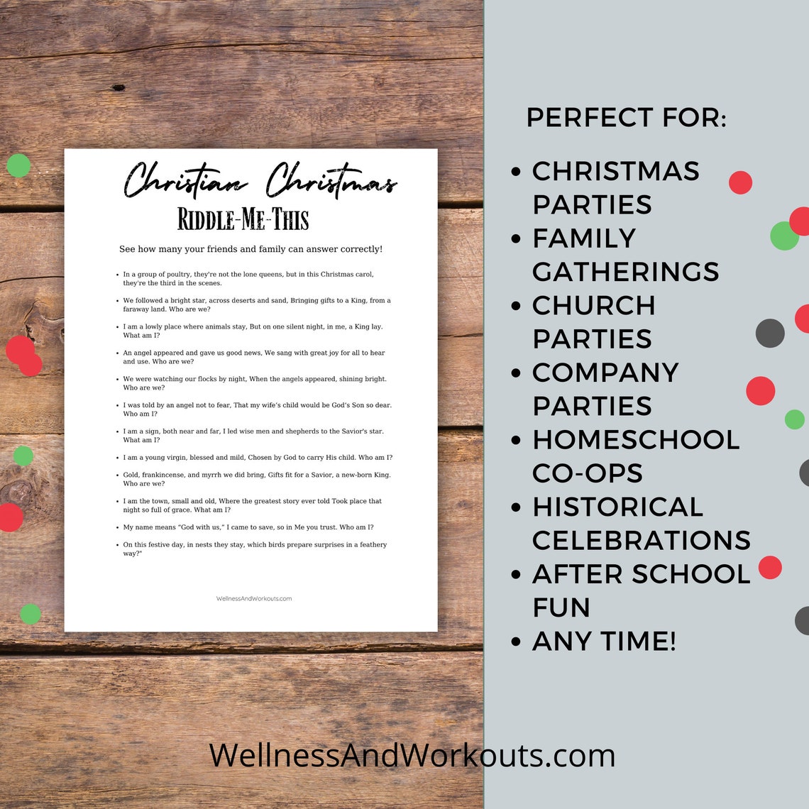 Christian Christmas Riddle-me-this Game, Christian Christmas Printable ...