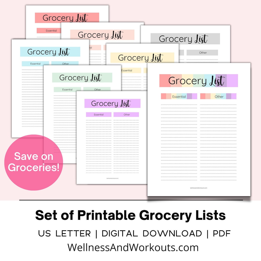 Grocery Shopping List, Printable Planner, Grocery List Printable ...