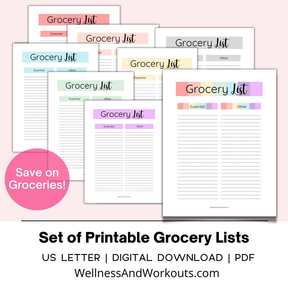 Grocery Shopping List Printable Planner Grocery List - Etsy