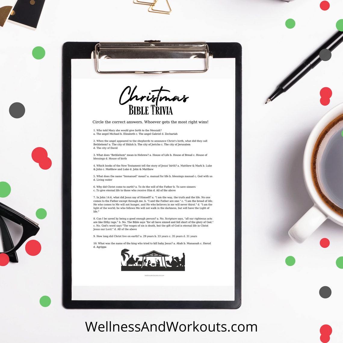 Christmas Trivia Game, Christian Christmas Printable, Bible Trivia ...