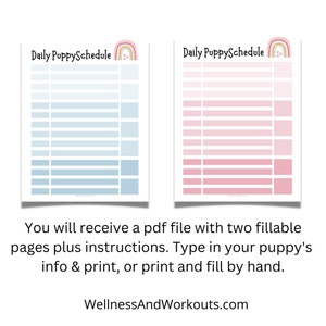 Puppy Daily Schedule, Puppy Planner, Dog Schedule Template, Daily ...