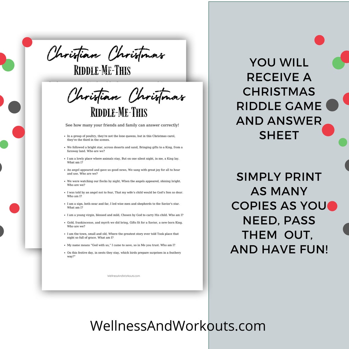 Christian Christmas Riddle-me-this Game, Christian Christmas Printable ...