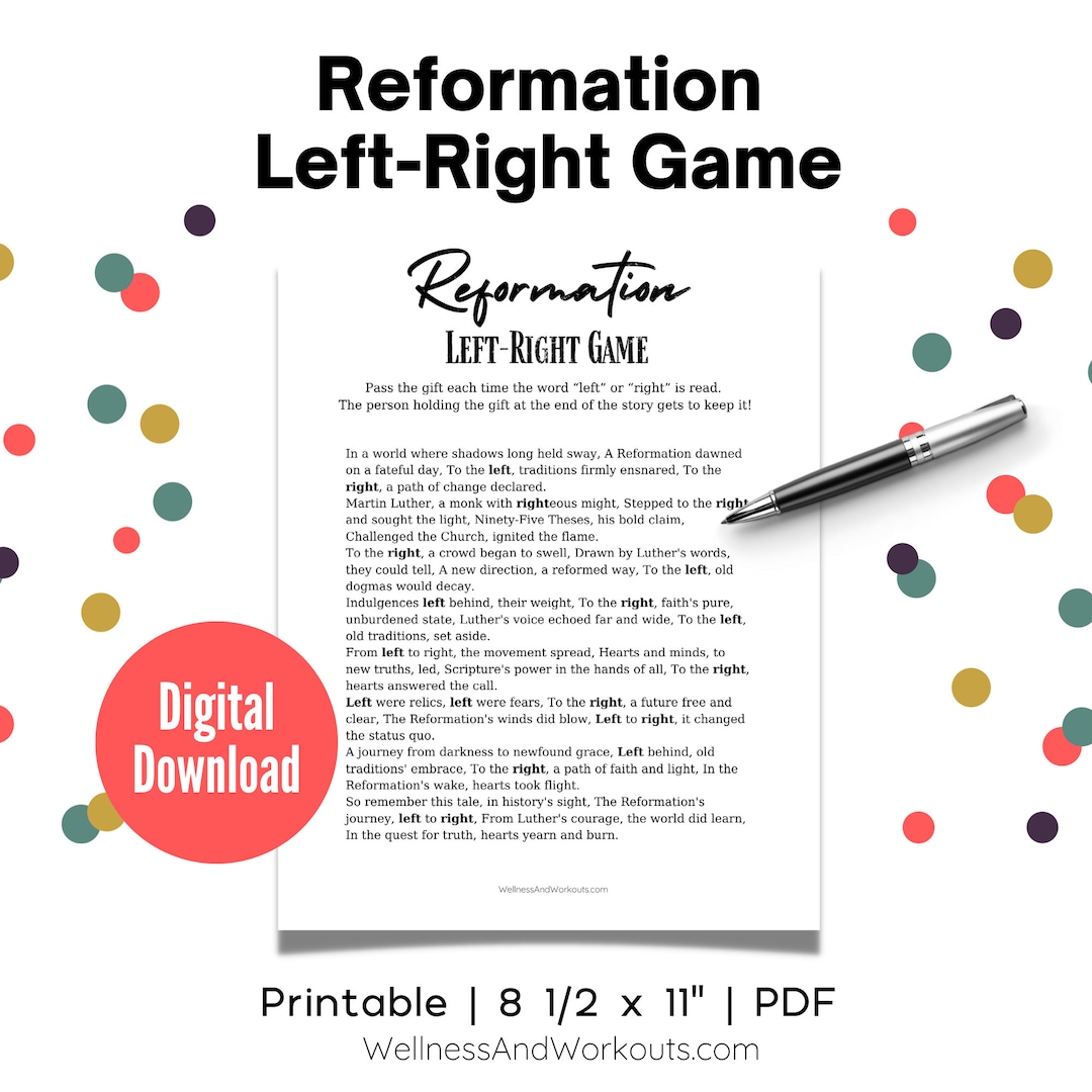 Reformation Day Pass the Gift Game, Gift Exchange Game, Pass the Prize ...