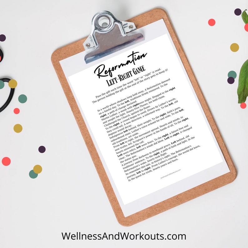 Reformation Day Pass the Gift Game, Gift Exchange Game, Pass the Prize ...