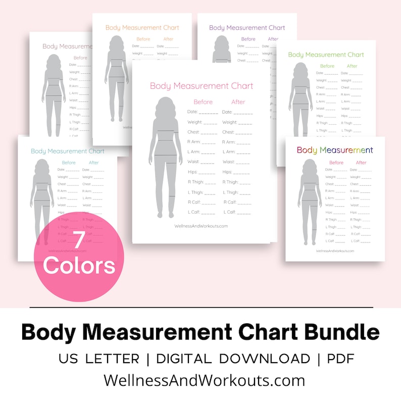 Body Measurement Tracker Bundle, Body Progress Tracker, Weight and ...