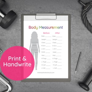 Body Measurement Tracker Bundle, Body Progress Tracker, Weight and ...
