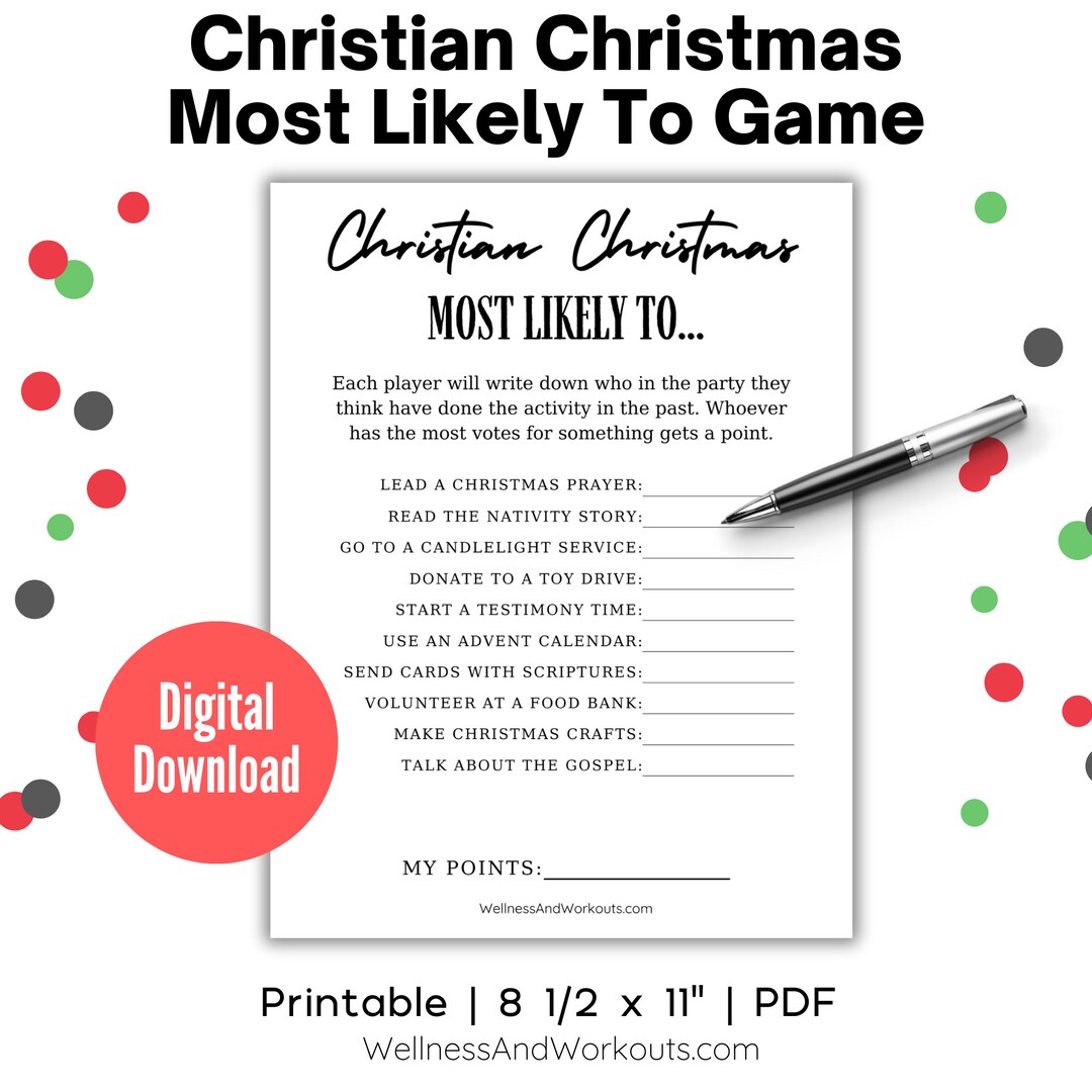 Christian Christmas Most Likely to Game, Christmas Game, Family Game ...