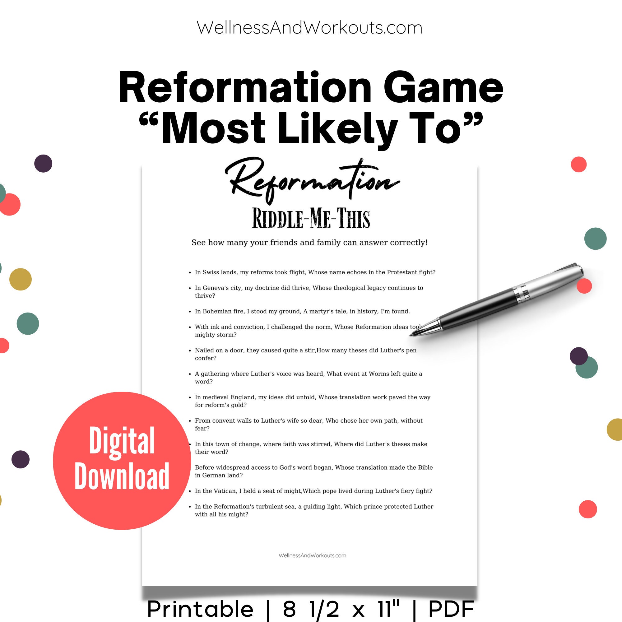 Reformation Day Game, Most Likely to Game, Family Game Night, Who's ...