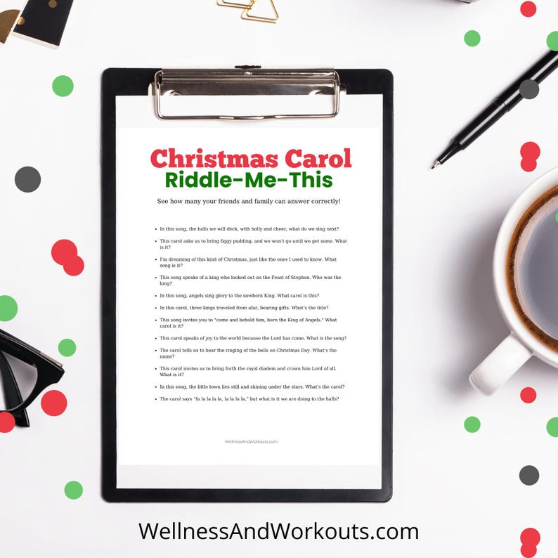 Christmas Carol Riddle-me-this Game, Christmas Carol Riddle Game ...