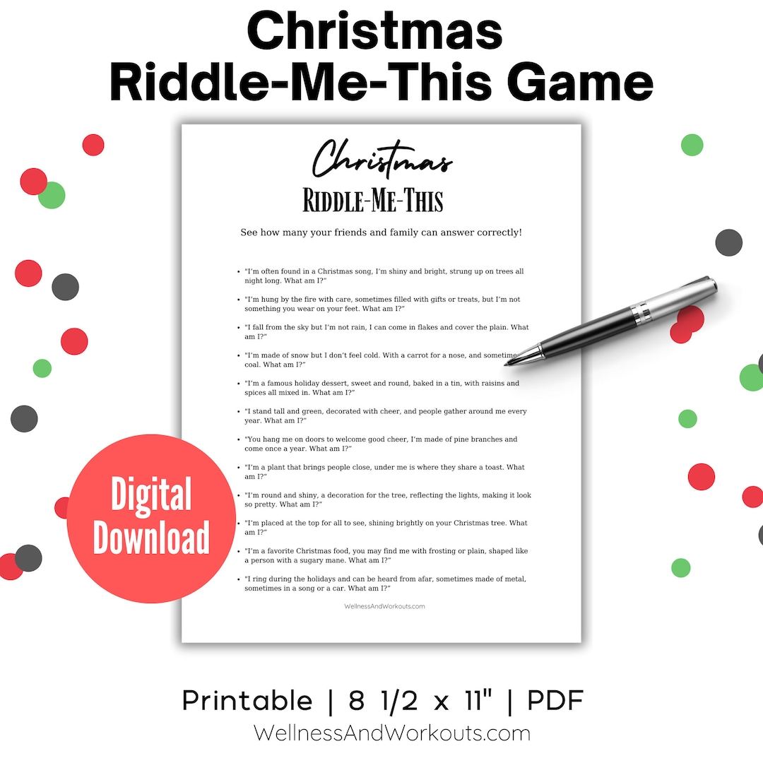 Christmas Riddle-me-this Game, Christian Christmas Printable, Christian ...