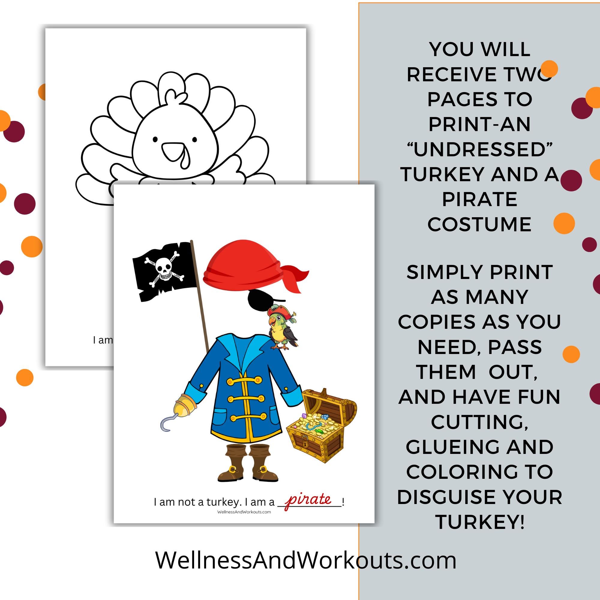 Disguise a Turkey Pirate, Turkey in Disguise Pirate, Kids Activities ...