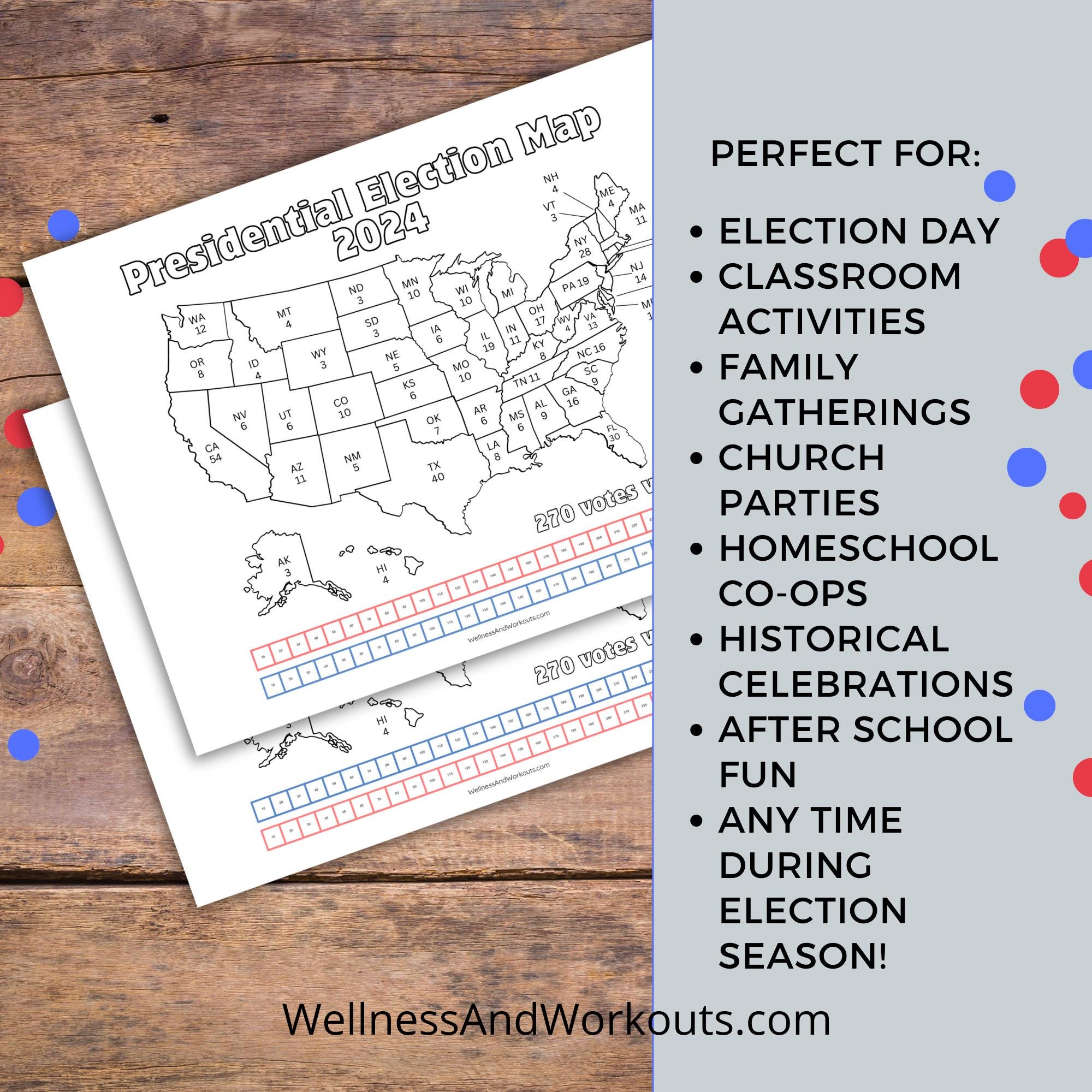 2024 Presidential Election Map, Electoral College Map Printable, Vote ...