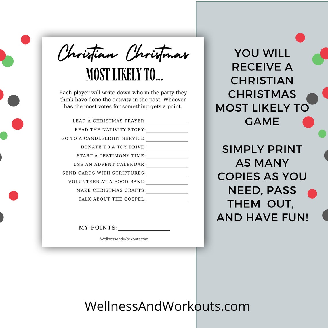 Christian Christmas Most Likely to Game, Christmas Game, Family Game ...
