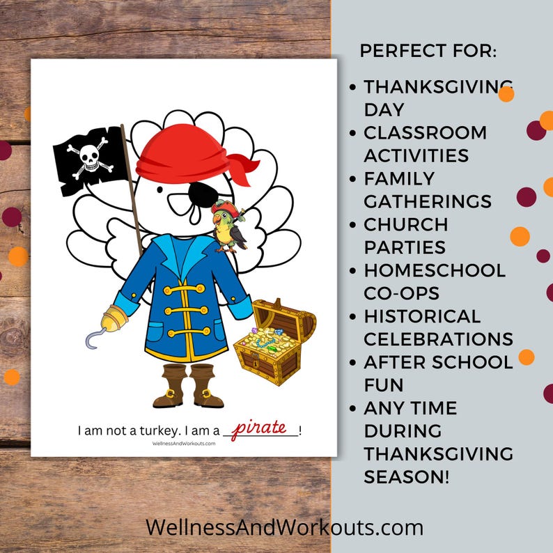 Disguise a Turkey Pirate, Turkey in Disguise Pirate, Kids Activities ...