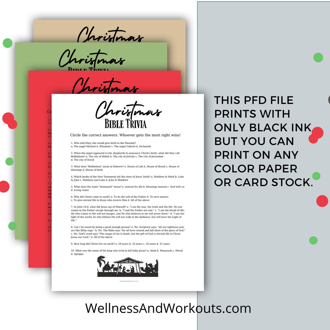 Christmas Trivia Game, Christian Christmas Printable, Bible Trivia ...