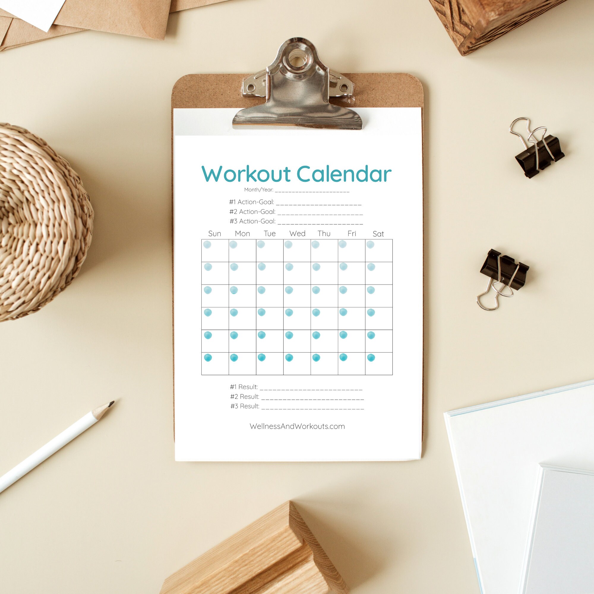 Monthly Workout Calendar/habit Tracker/fitness Planner for Help With ...